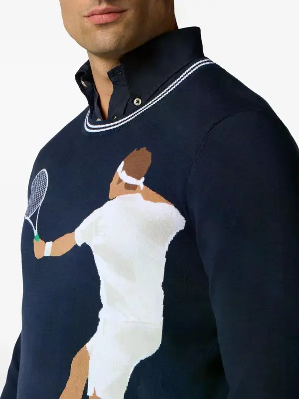 Brooks Brothers Tennis Player Graphic Sweater