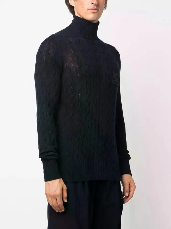 Etro Roll-neck Cashmere Cable-knit Jumper