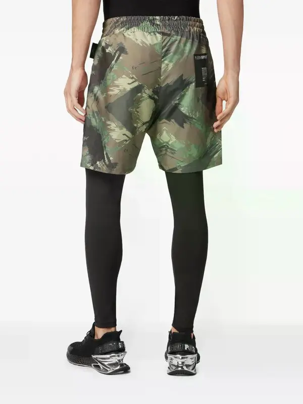 PLEIN SPORT Camouflage-print Layered Track Pants