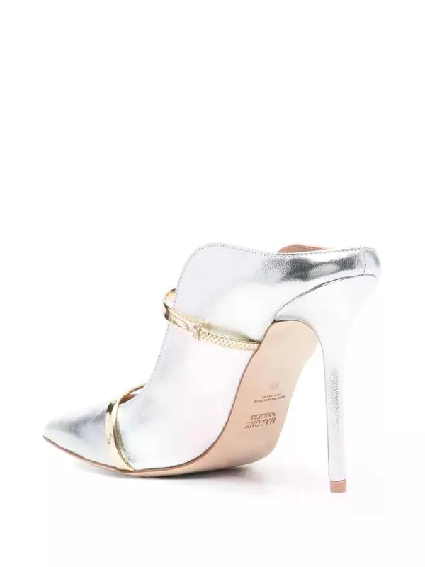 MALONE SOULIERS 100mm Maureen Mules - Silver