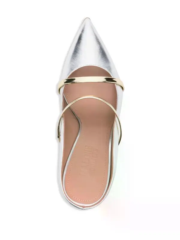 MALONE SOULIERS 100mm Maureen Mules - Silver