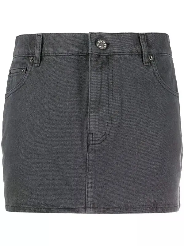 ROTATE BY BIRGER CHRISTENSEN Logo-patch Denim Skirt