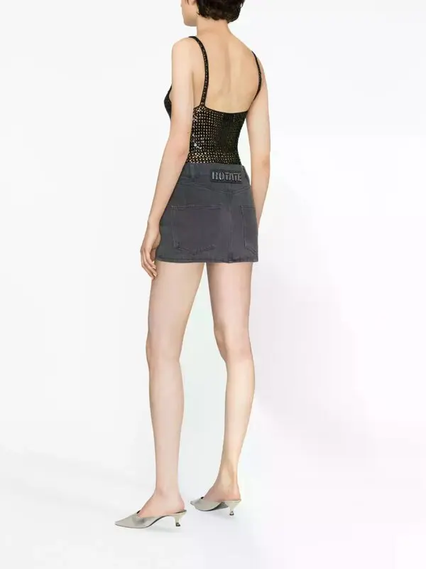 ROTATE BY BIRGER CHRISTENSEN Logo-patch Denim Skirt