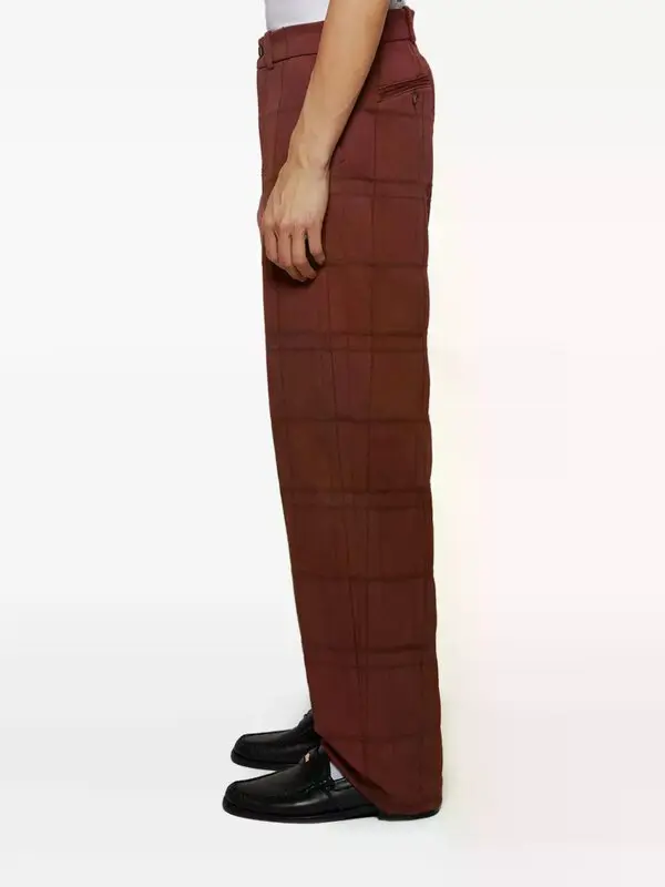 THE ELDER STATESMAN Checked Cotton Trousers