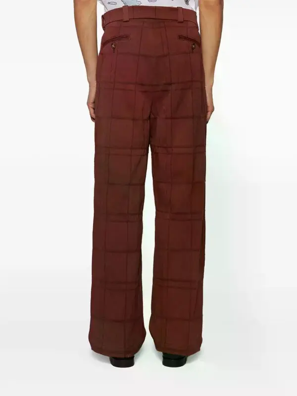 THE ELDER STATESMAN Checked Cotton Trousers