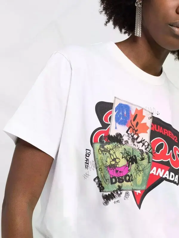 Dsquared2 Graphic Print Crew-neck T-shirt - White