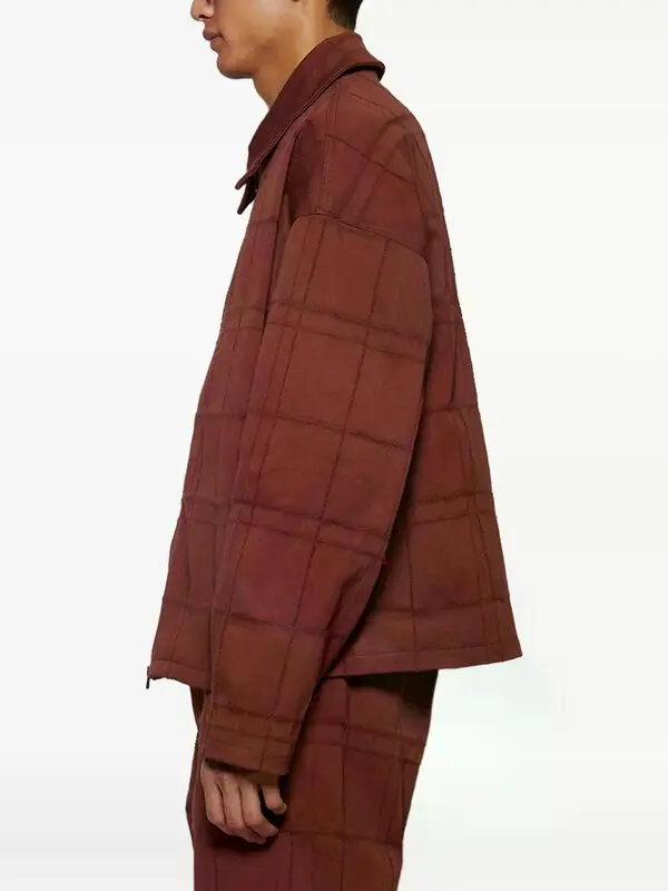 THE ELDER STATESMAN Check-patterned Zip-up Jacket