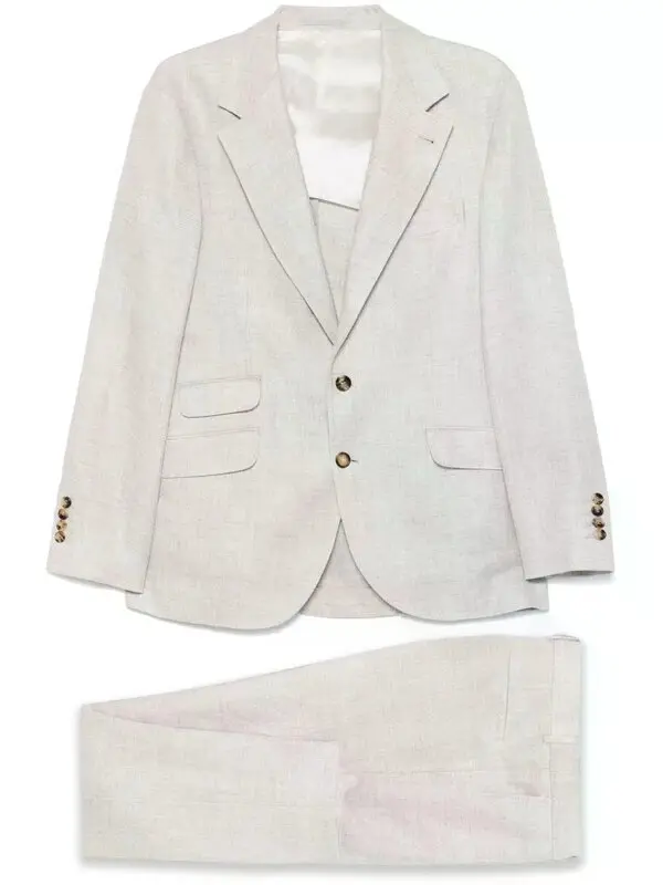 Brunello Cucinelli Single-breasted Suit - Neutrals