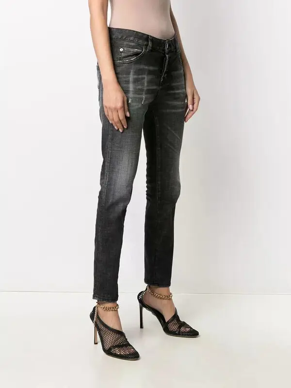 Dsquared2 Distressed-effect Logo-patch Denim Jeans