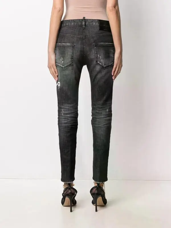 Dsquared2 Distressed-effect Logo-patch Denim Jeans