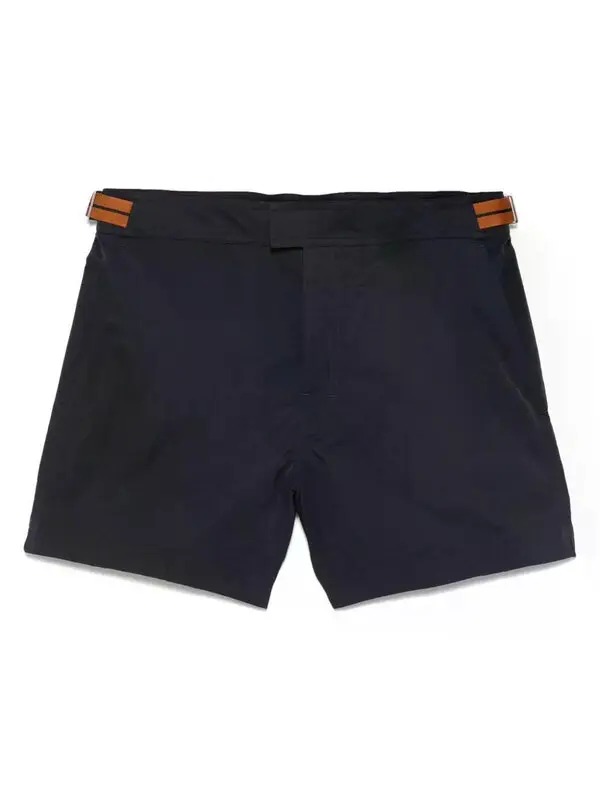 Zegna Stripe-detail Swim Shorts - Blue