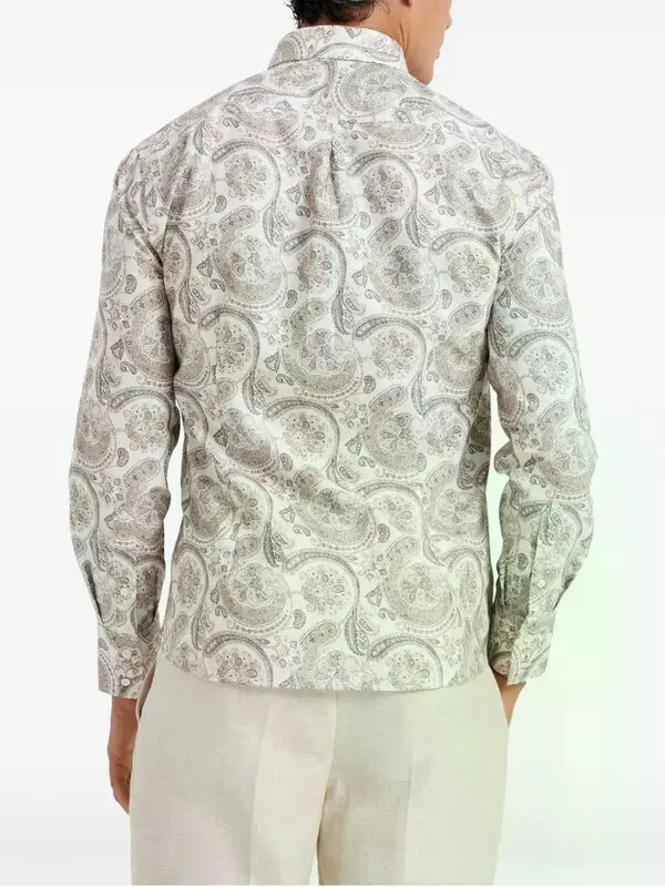 Brunello Cucinelli Paisley-print Cotton Shirt - Neutrals