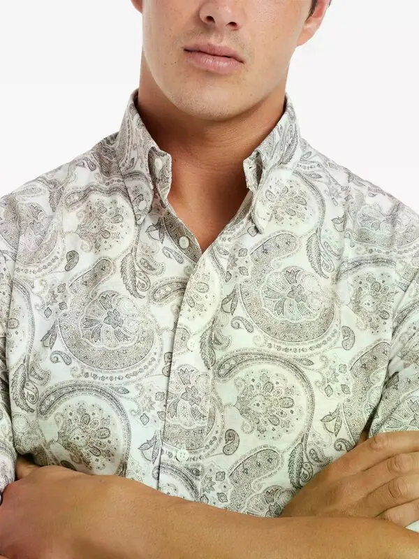 Brunello Cucinelli Paisley-print Cotton Shirt - Neutrals