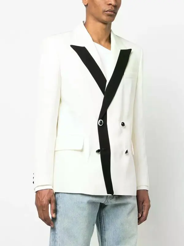 Casablanca Contrast-lapel Double-breasted Blazer