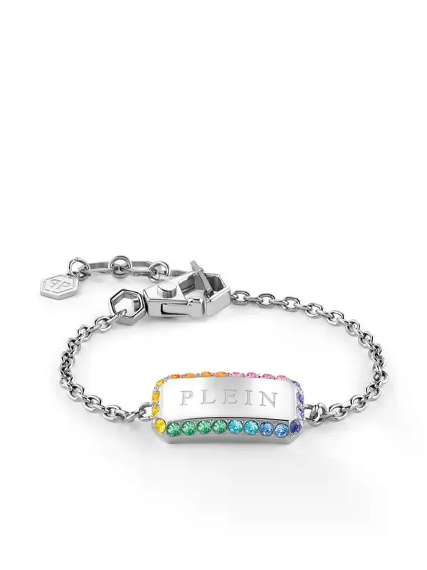 Philipp Plein Crystal-embellished Cable-link Bracelet - Silver