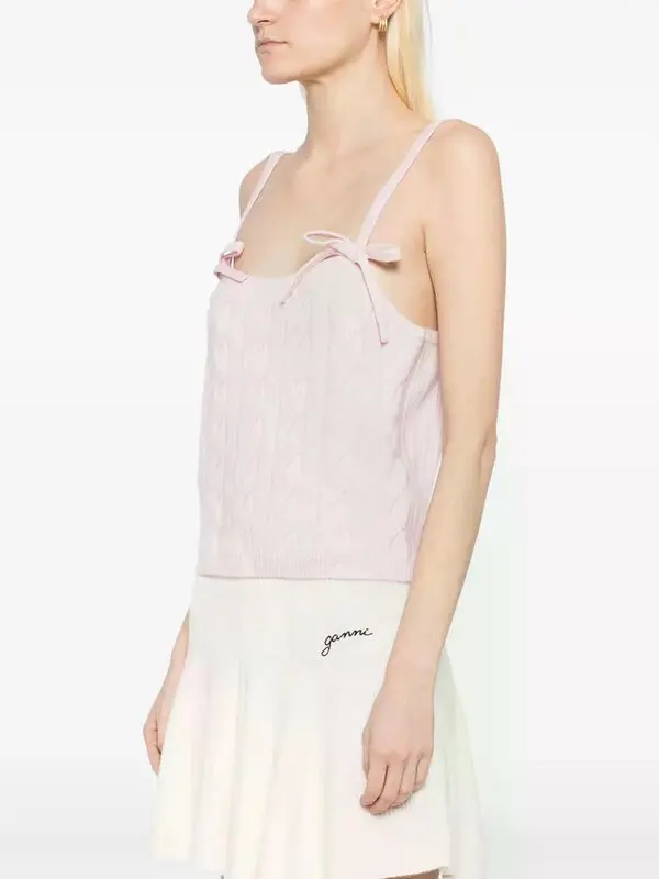 GANNI Cable-knit Vest With Bow Detailing