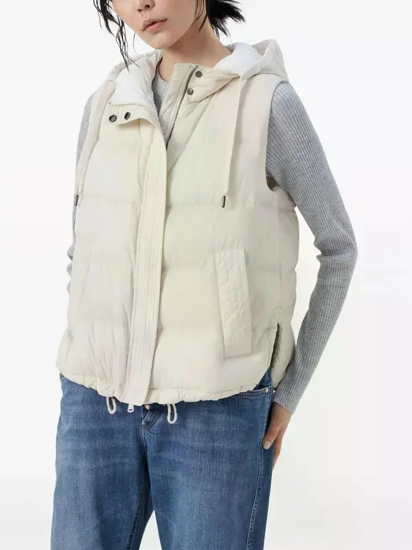 Brunello Cucinelli Padded Gilet With Monili Chain Detail