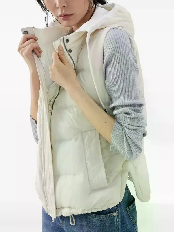 Brunello Cucinelli Padded Gilet With Monili Chain Detail