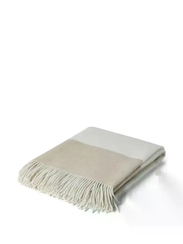 Brunello Cucinelli Two-tone Fringed Cashmere Blanket