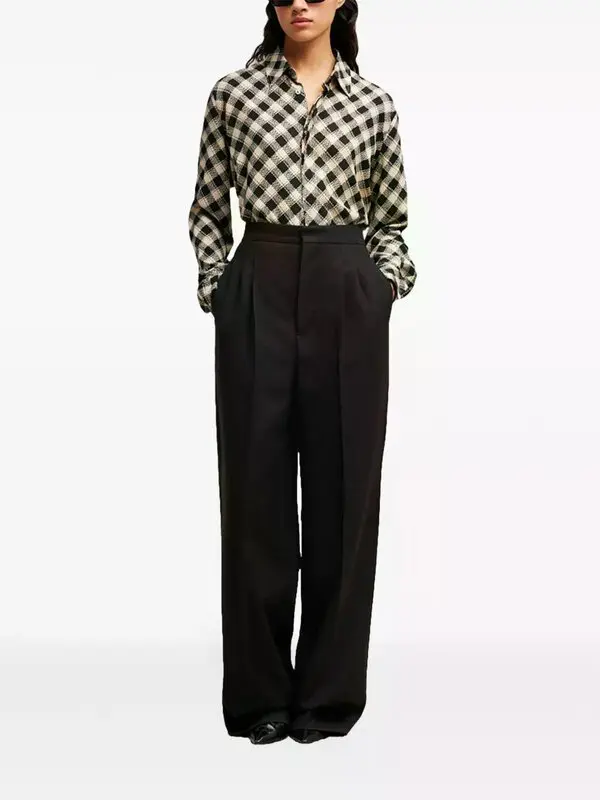 AMI Paris Checked Double Topstitching Shirt