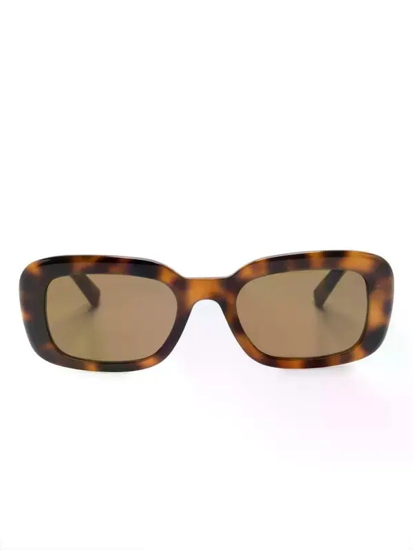 Saint Laurent Tortoiseshell Rectangle-frame Sunglasses - Brown