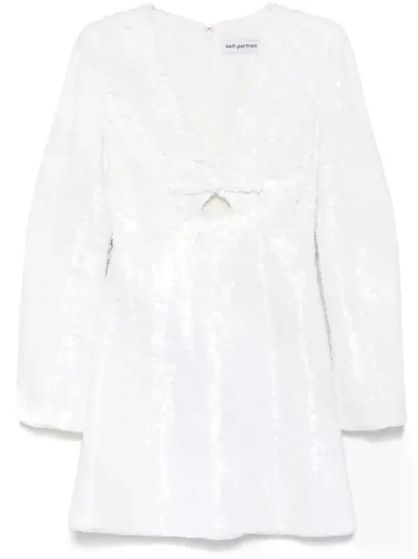 SELF-PORTRAIT Sequin Mini Dress - White