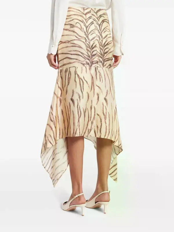 Stella McCartney Tiger-print Asymmetric Midi Skirt