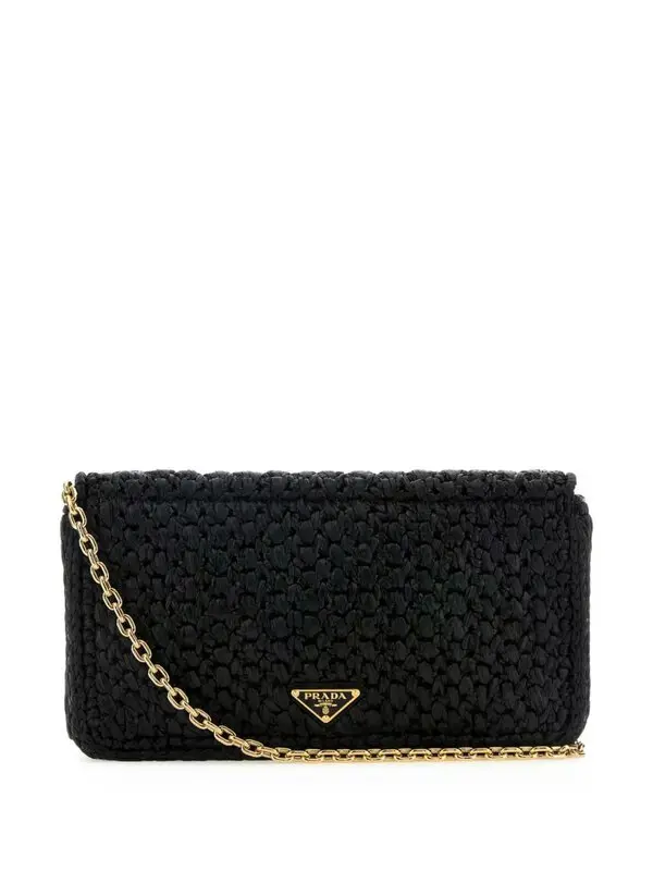 Prada Triangle-logo Woven Shoulder Bag