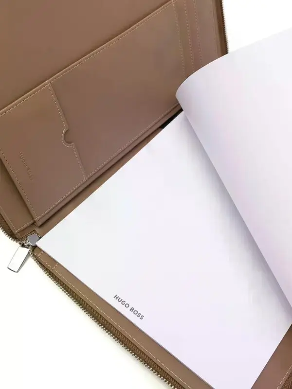 BOSS Logo-lettering Leather Conference Folder