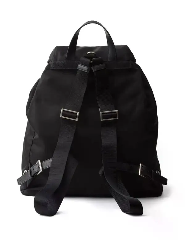 Prada Re-nylon Backpack With Triangle Logo - Black