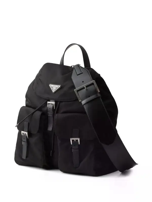 Prada Re-nylon Backpack With Triangle Logo - Black