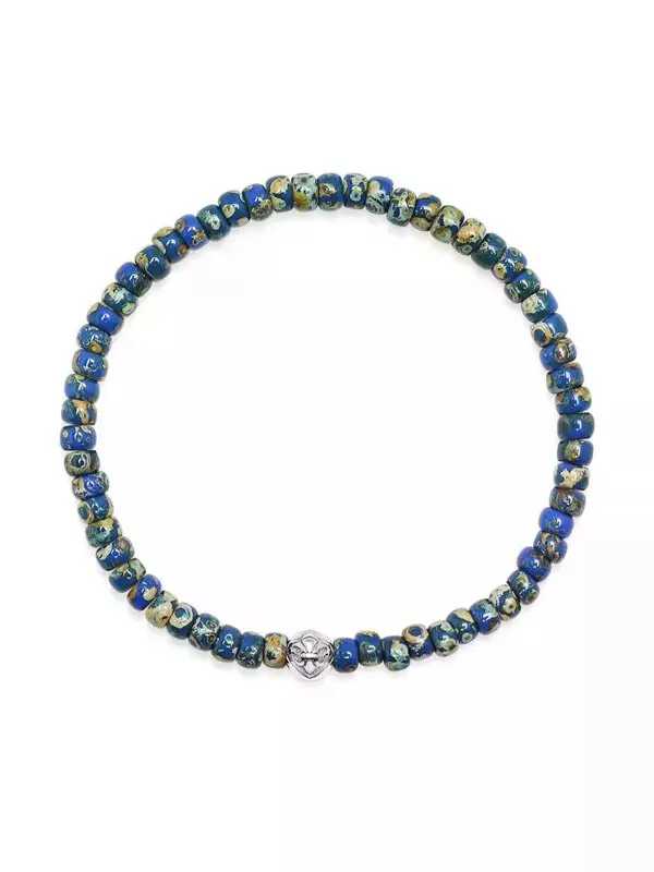 NIALAYA JEWELRY Beaded Glass Bracelet - Blue