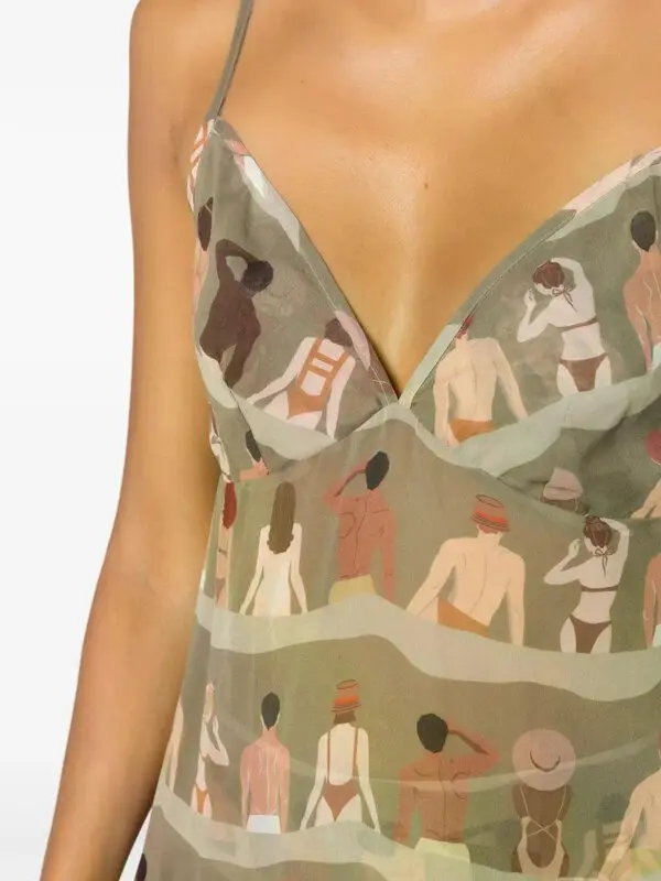 AMIR SLAMA Graphic-print Silk Maxi Dress