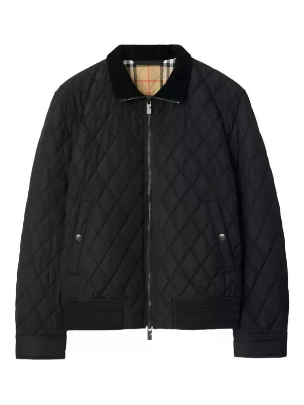 Burberry Quilted Nylon Jacket With Corduroy Collar