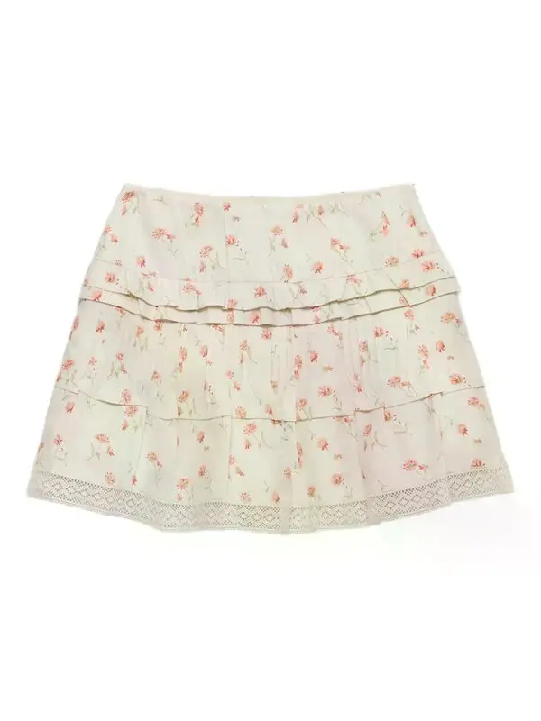 Prada Floral-print Mini Skirt