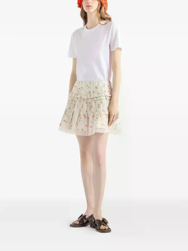 Prada Floral-print Mini Skirt