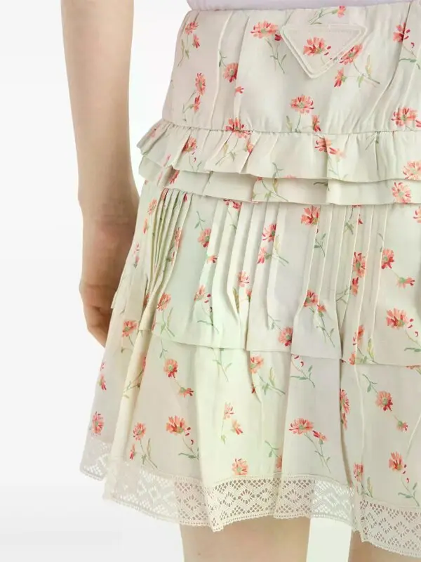 Prada Floral-print Mini Skirt