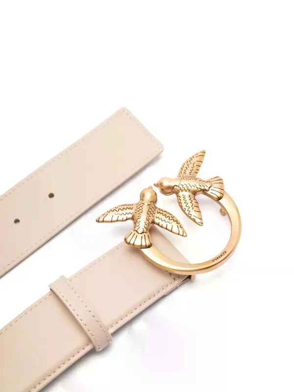 Pinko Leather Belt With Love Birds Buckle