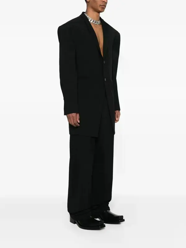 Rick Owens Virgin Wool Blend Single-breasted Coat