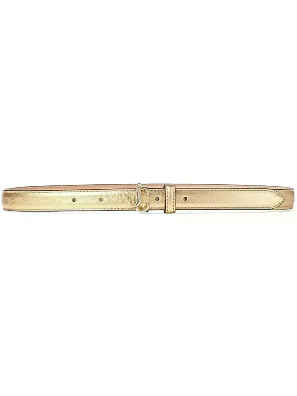 JIMMY CHOO Helina Logo-buckle Belt - Gold