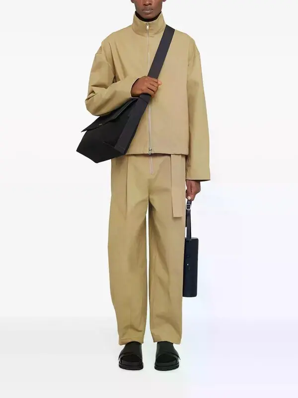 JIL SANDER Zip-up Cotton Bomber Jacket