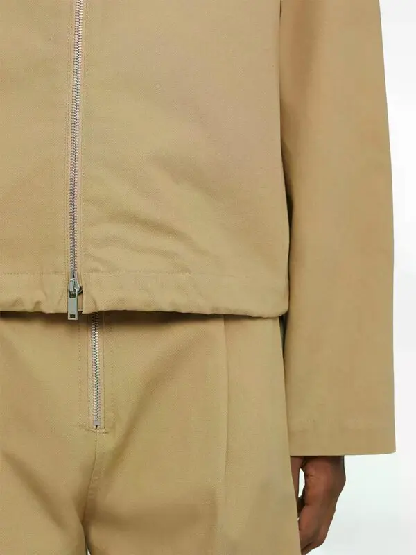 JIL SANDER Zip-up Cotton Bomber Jacket