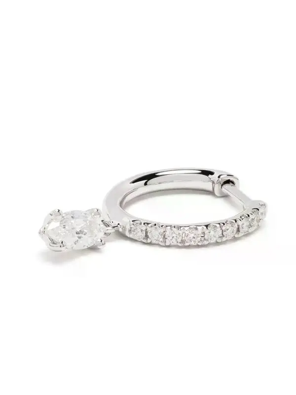 ANITA KO 18kt White Gold Diamond Single Hoop Earring