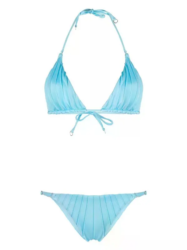 NOIRE SWIMWEAR Gathered Bikini Set - Blue