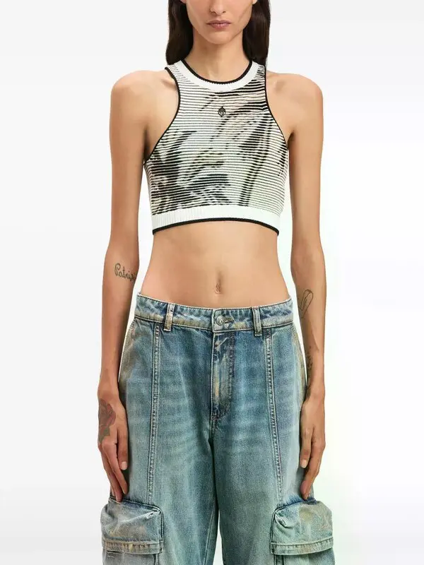 Palm Angels Palms Jacquard Crop Top