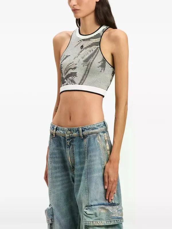 Palm Angels Palms Jacquard Crop Top