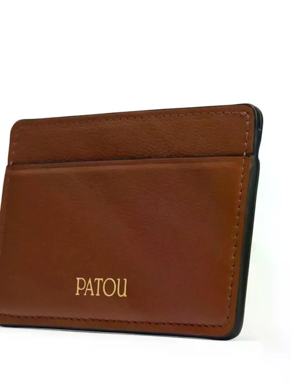 PATOU Jp Leather Card Holder - Brown