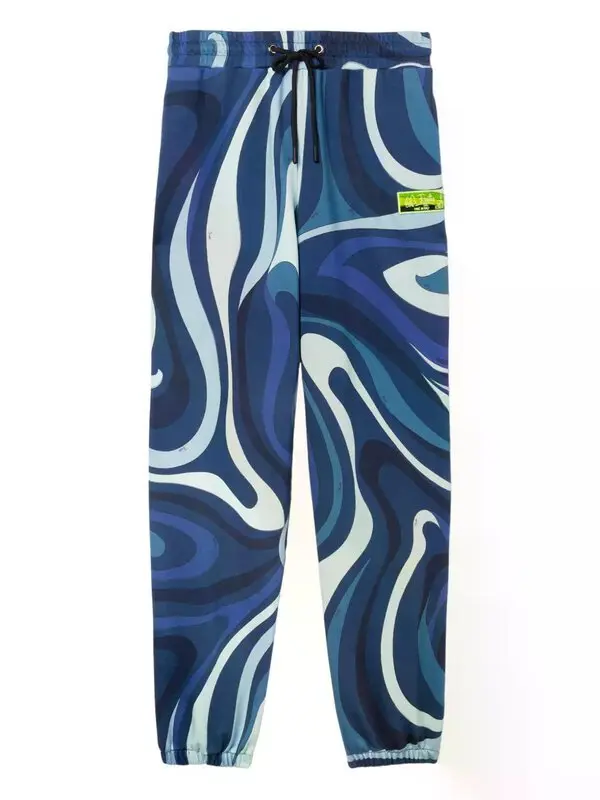 Emilio Pucci Marmo-print Track Pants - Blue