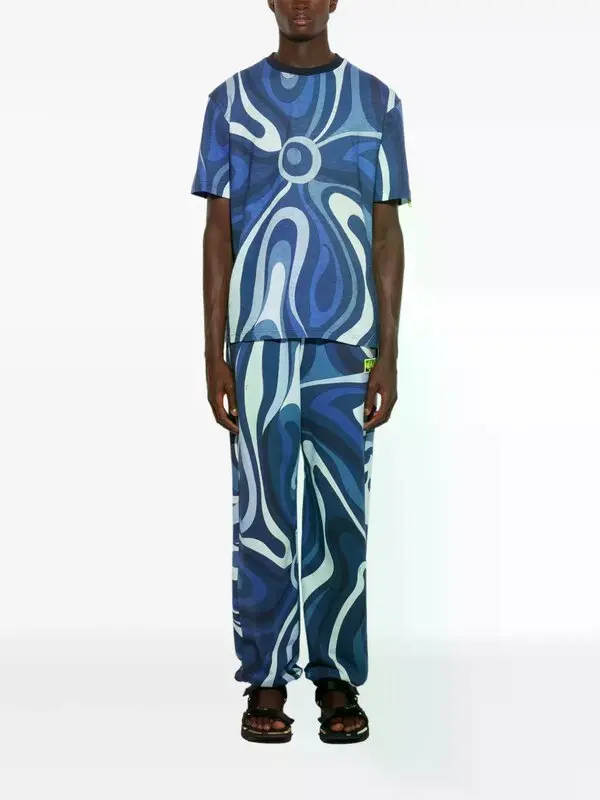Emilio Pucci Marmo-print Track Pants - Blue