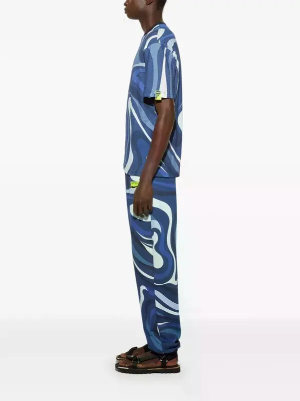 Emilio Pucci Marmo-print Track Pants - Blue